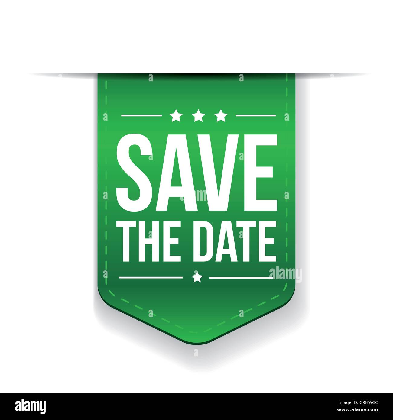 Save the date green ribbon Stock Vector Image & Art - Alamy
