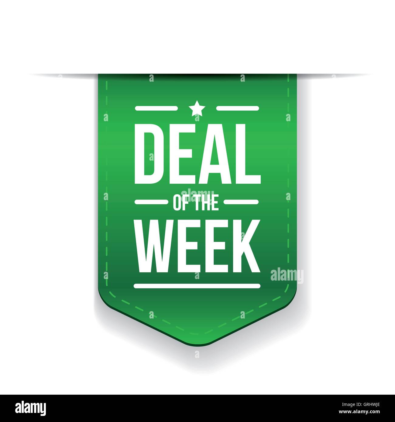 Deal of the week Green ribbon vector Stock Vector Image & Art - Alamy