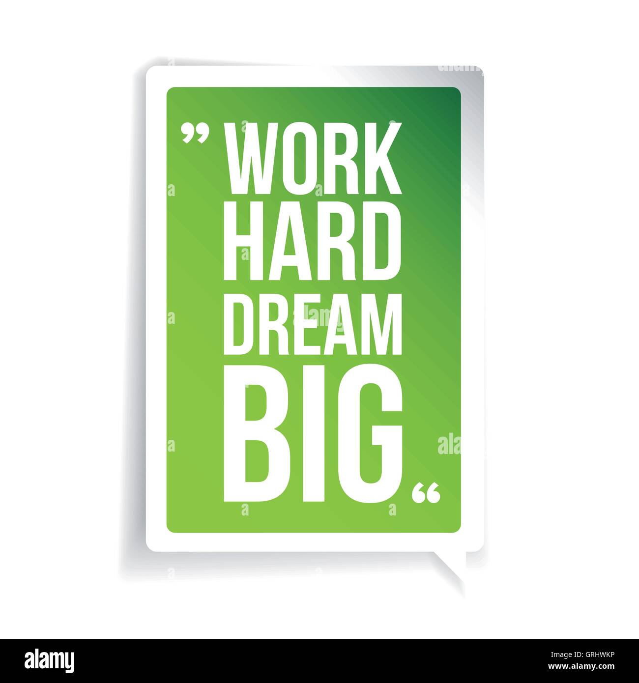 Work hard, dream big. Inspirational motivational quote Stock Vector ...