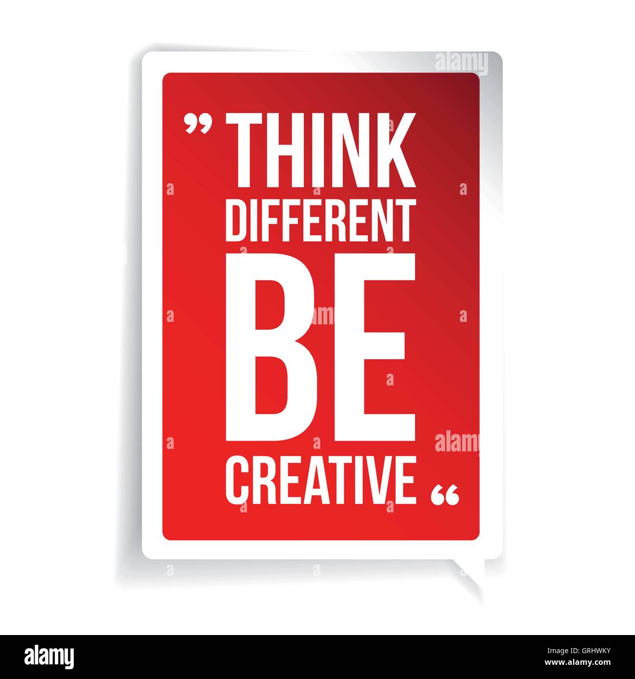 Think Different, be Creative. Inspirational motivational quote Stock ...