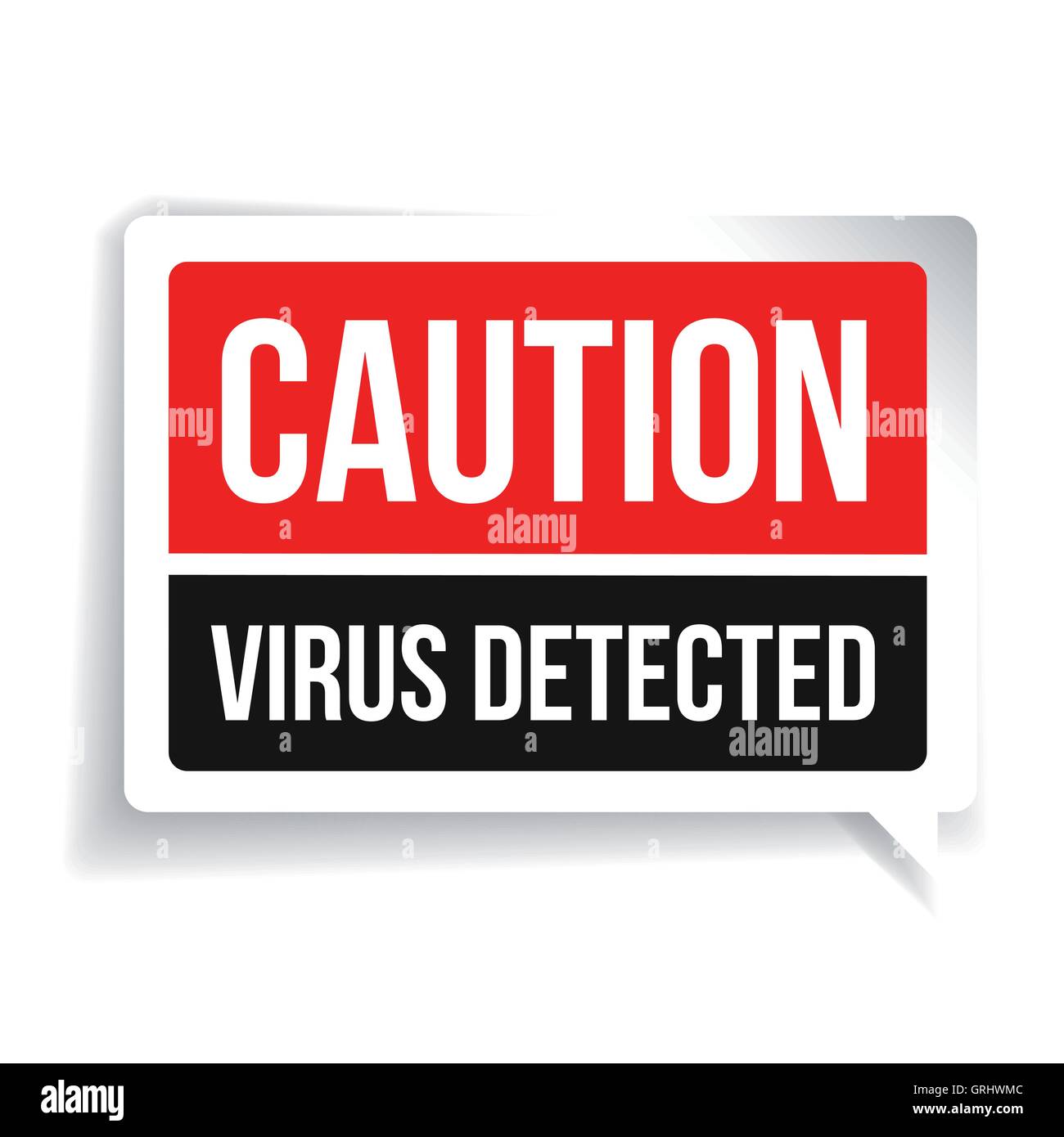 Caution Virus Detected Security Concept Sign Stock Vector Image And Art Alamy