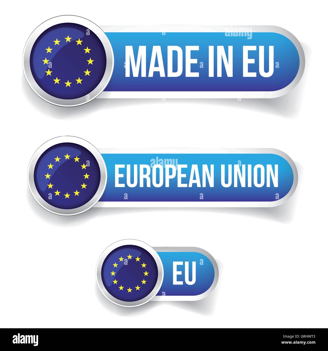 EU flag button and Made in EU button Stock Vector Image & Art - Alamy