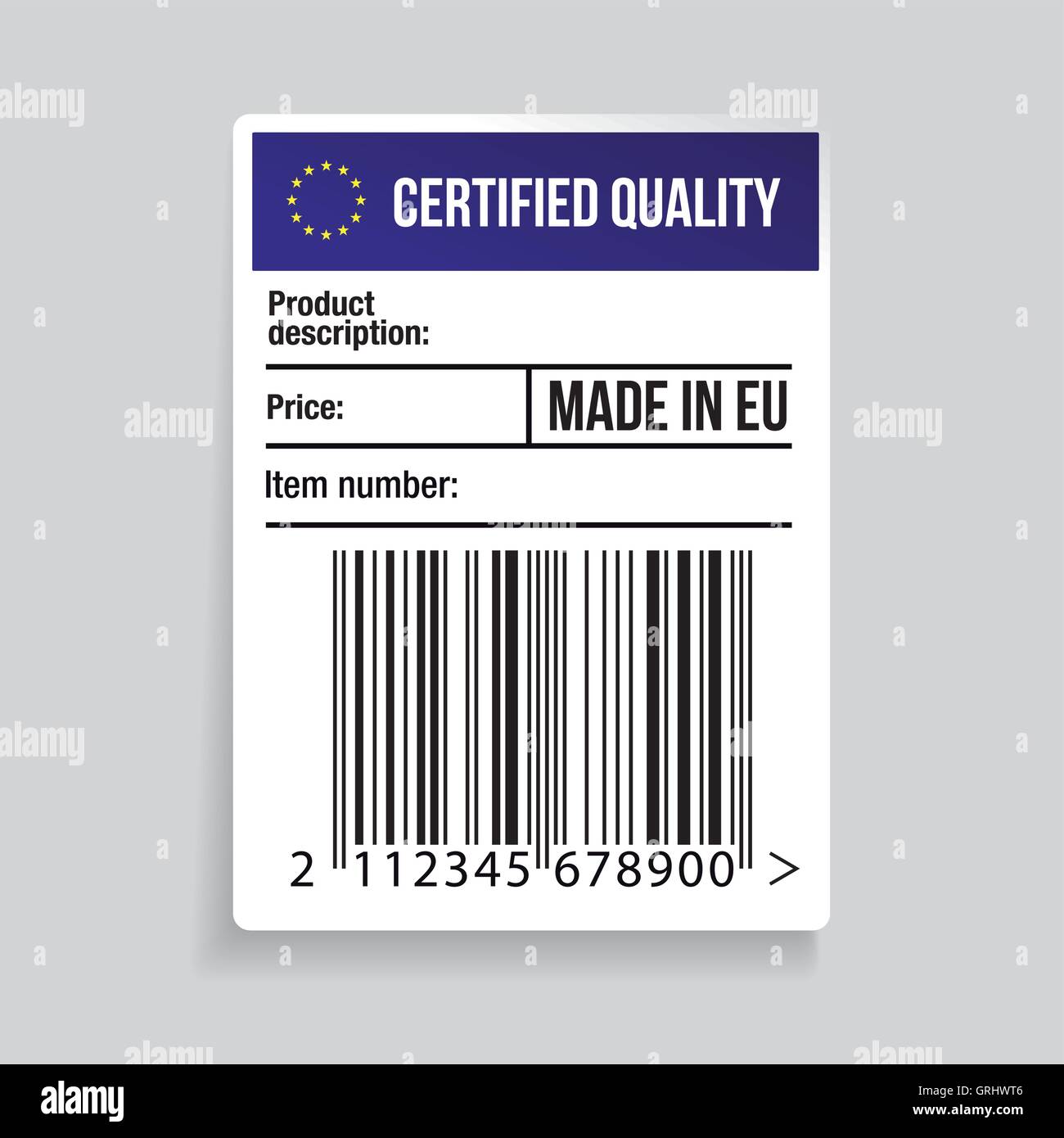EU Barcode label vector - Certified Quality Stock Vector Image & Art ...