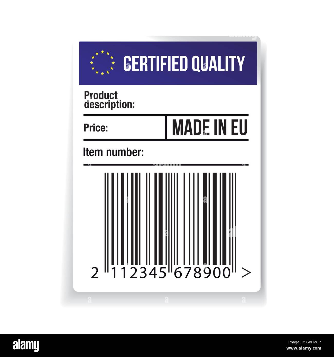 EU Barcode label vector - Certified Quality Stock Vector Image & Art ...