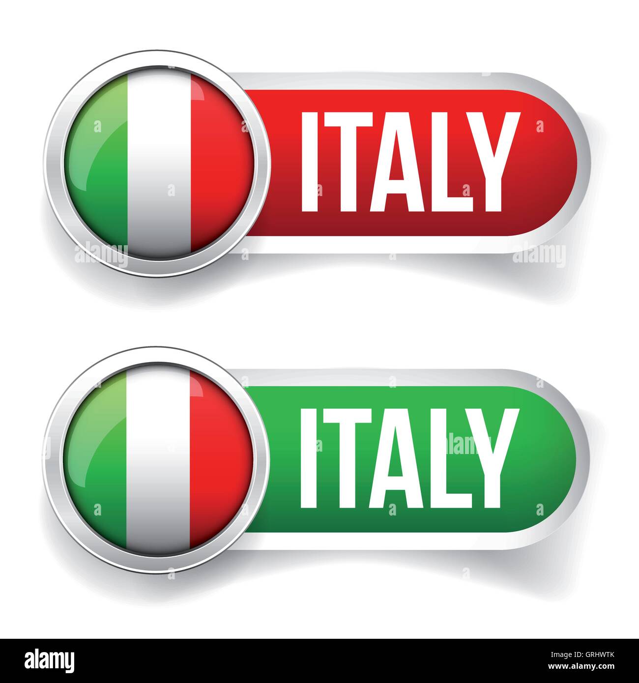 Italy Flag button vector Stock Vector Image & Art - Alamy