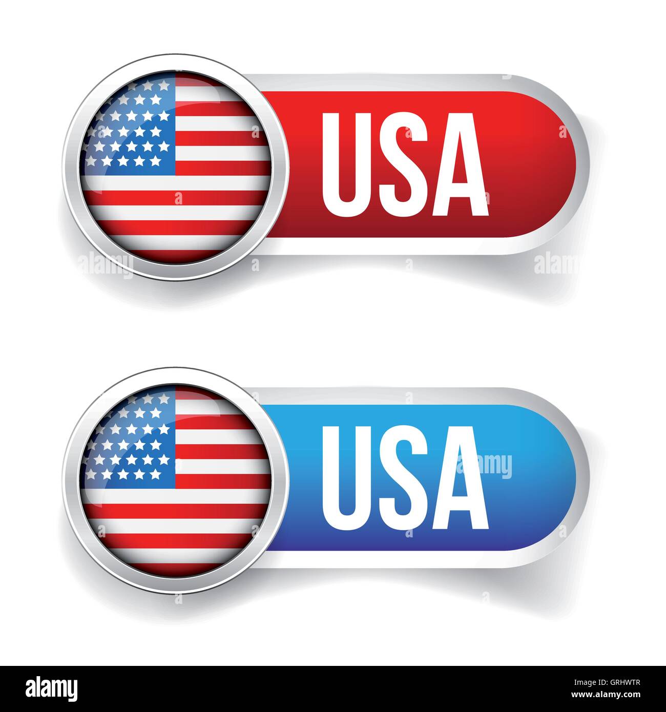 USA flag button vector Stock Vector Image & Art - Alamy