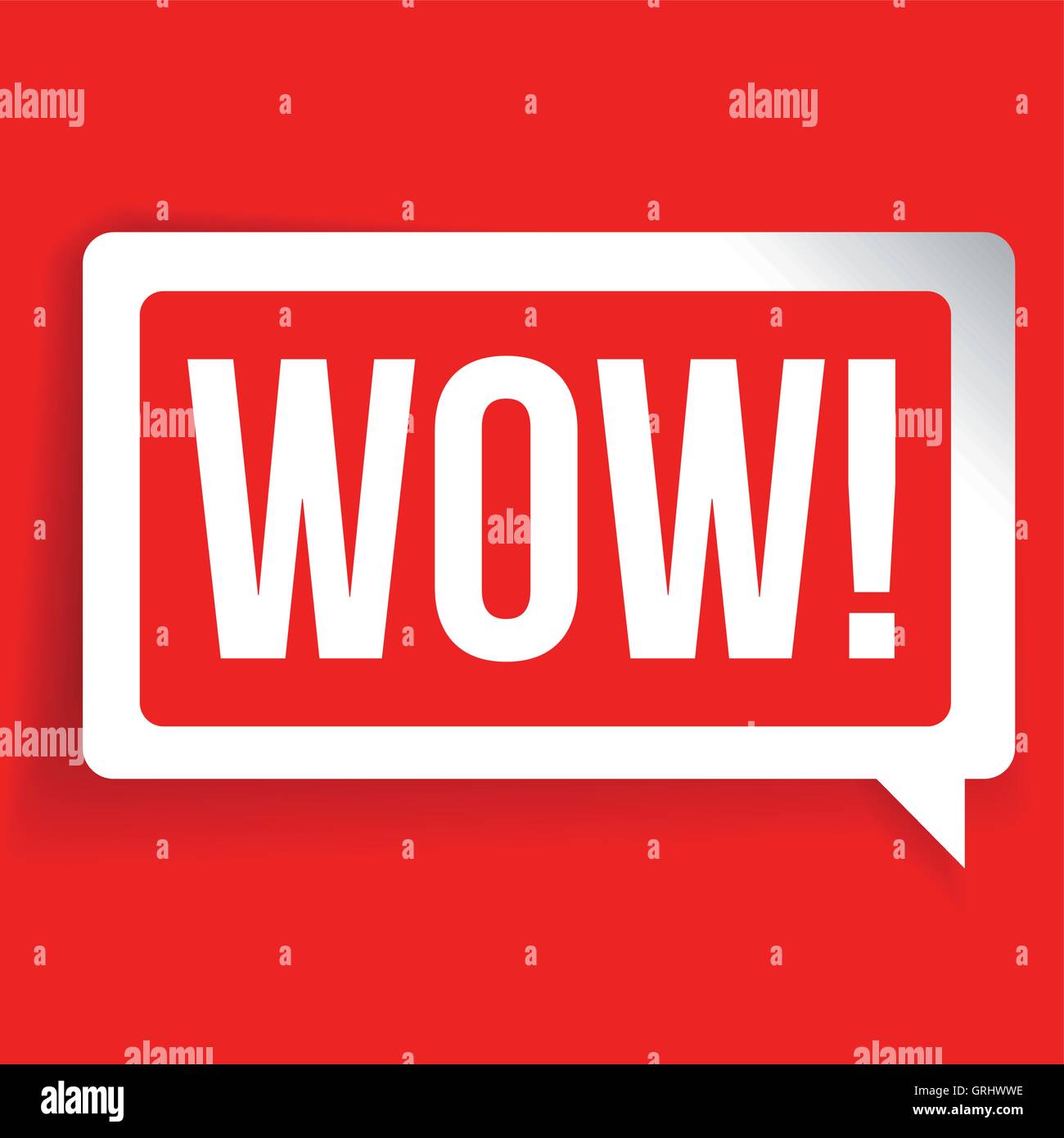 Wow message bubble vector red Stock Vector Image & Art - Alamy