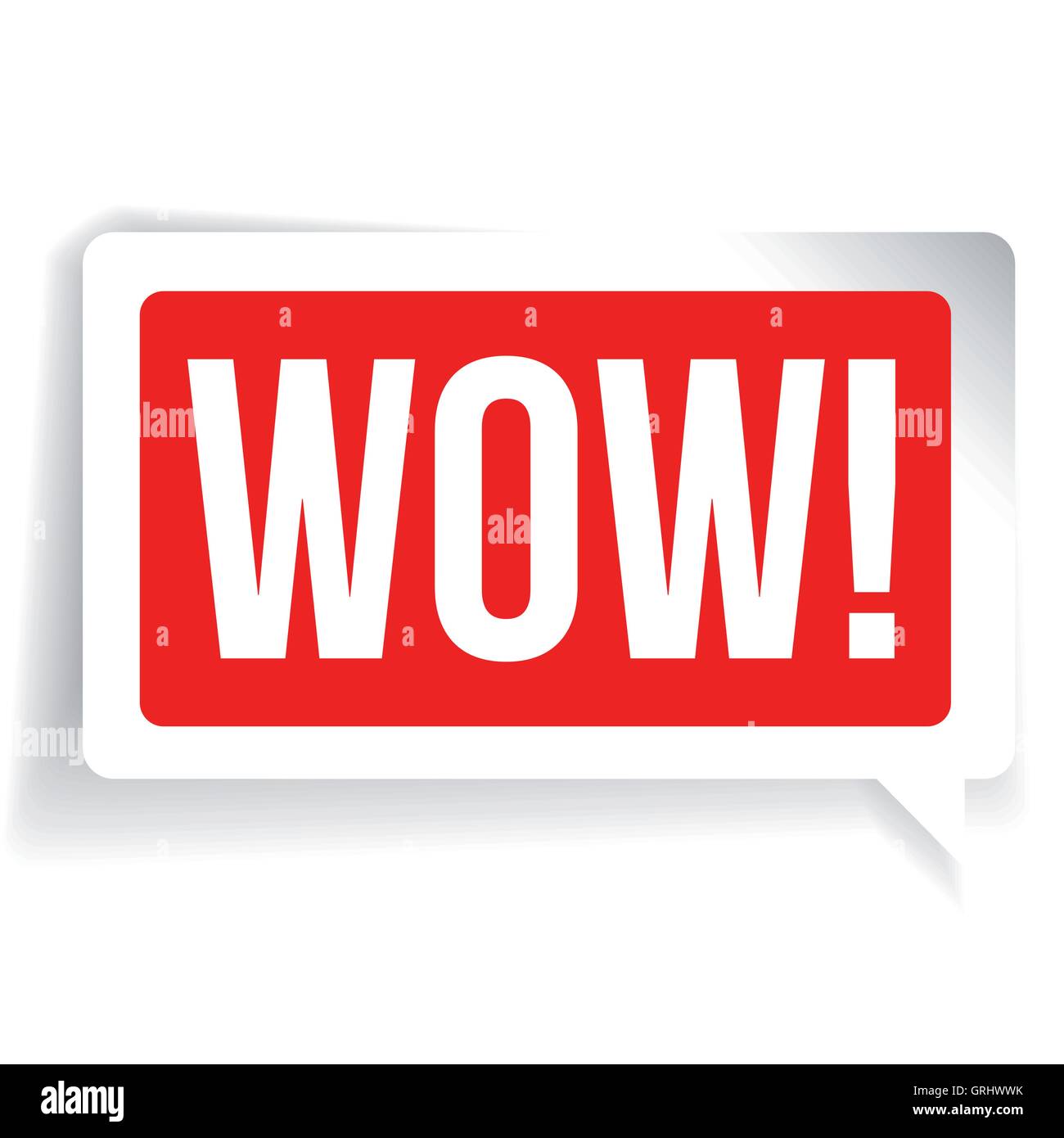 Wow message bubble vector red Stock Vector Image & Art - Alamy