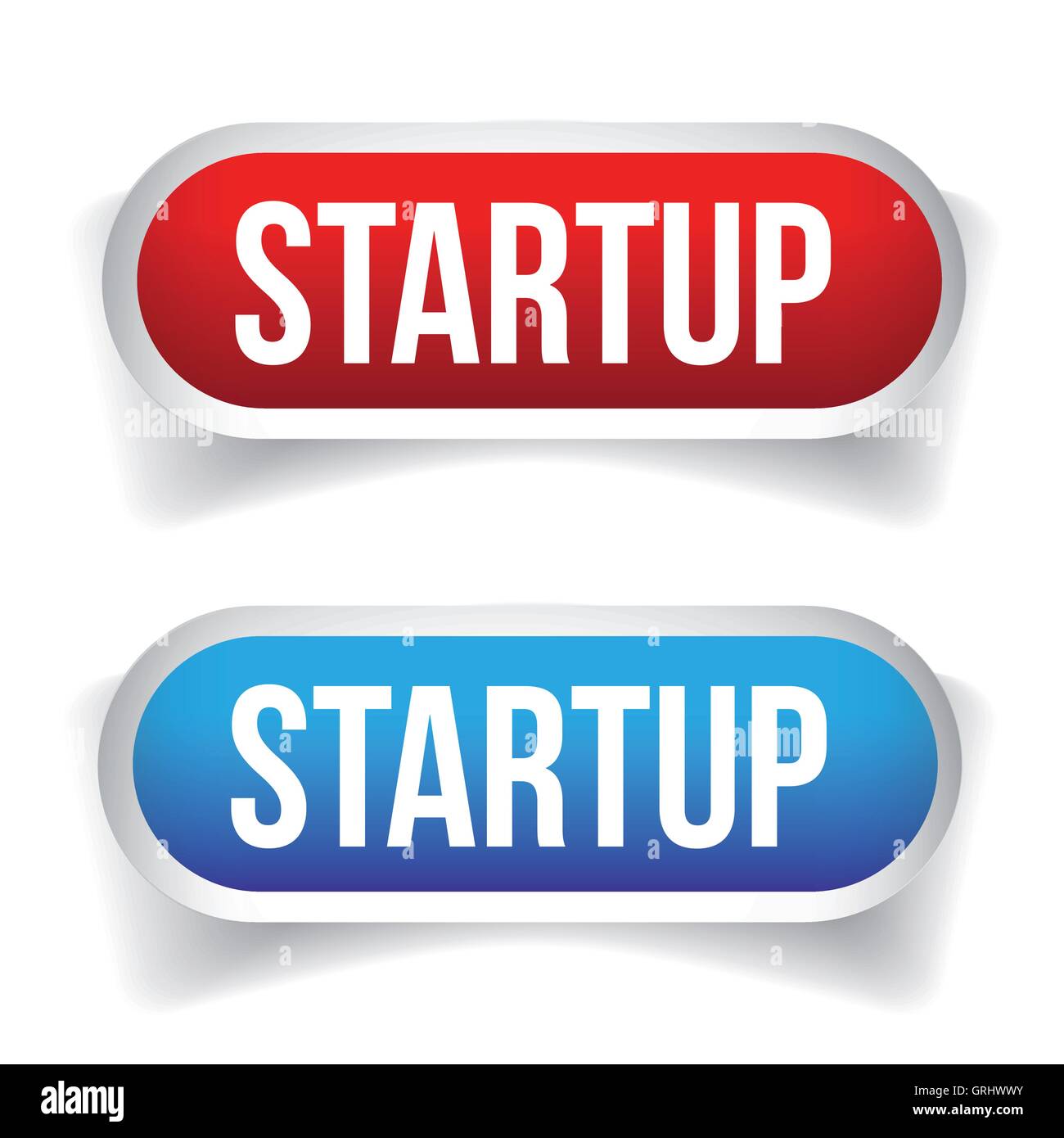 Startup button set vector Stock Vector Image & Art - Alamy