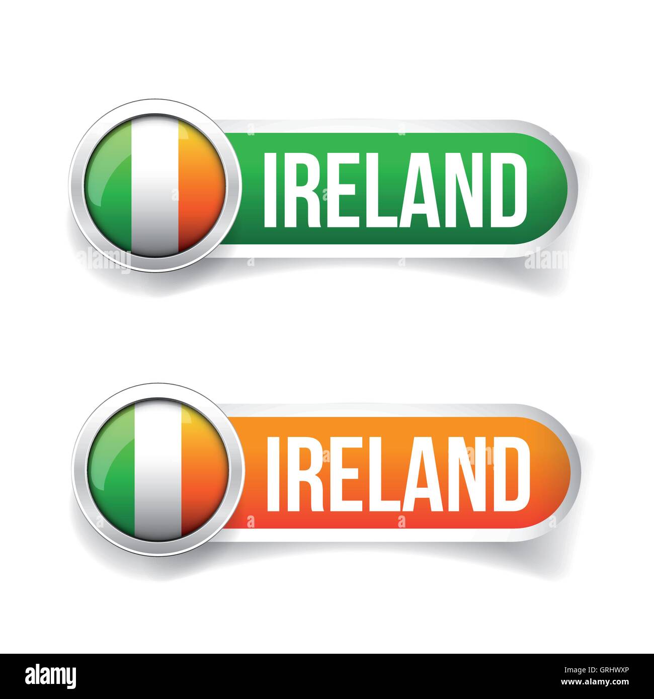 Ireland flag button vector Stock Vector Image & Art - Alamy