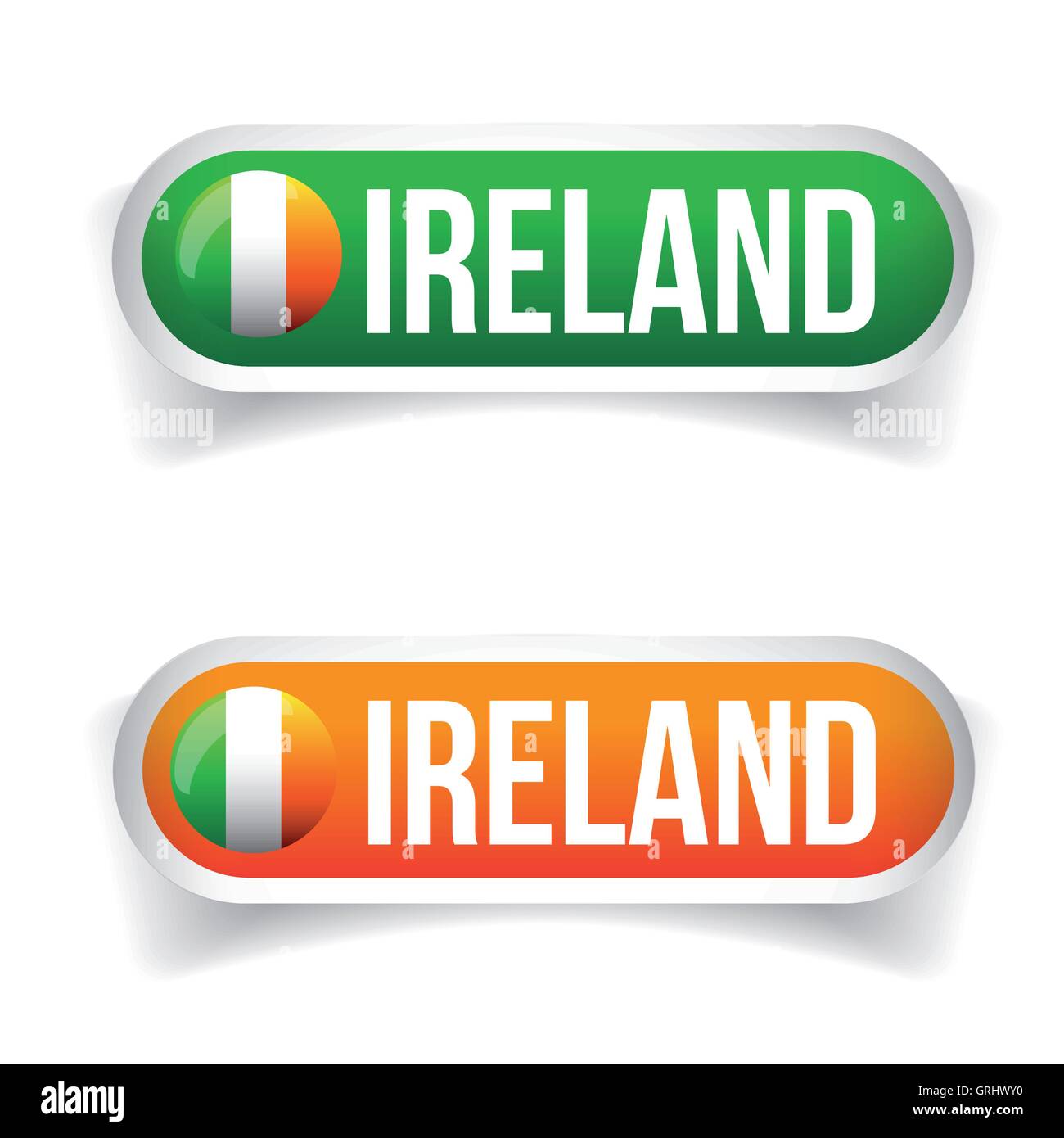 Ireland flag button vector Stock Vector Image & Art - Alamy