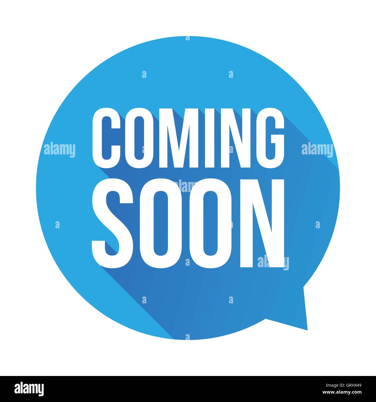 Coming soon label vector blue speech bubble Stock Vector Image & Art ...