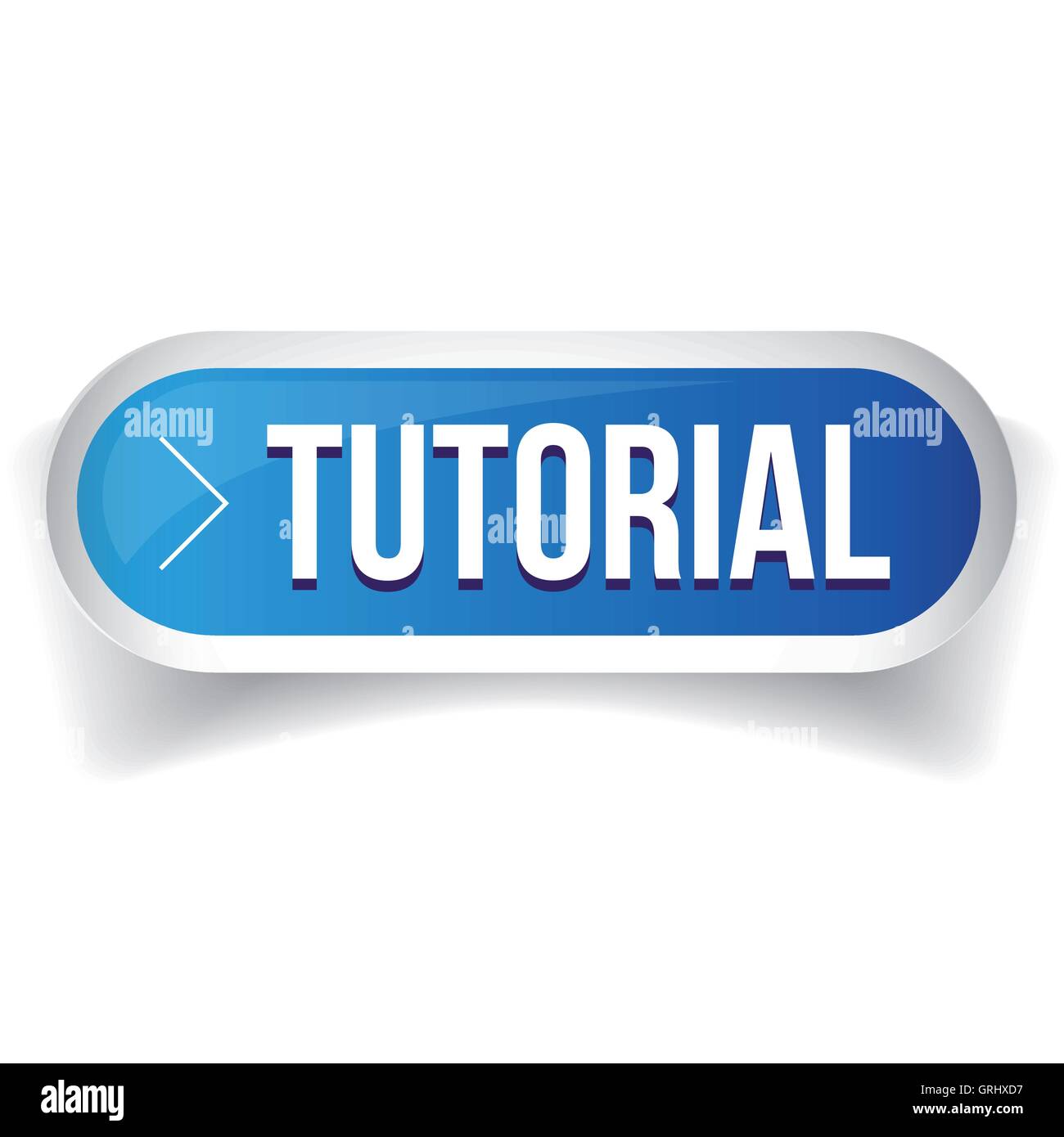 Tutorial button vector blue Stock Vector Image & Art - Alamy