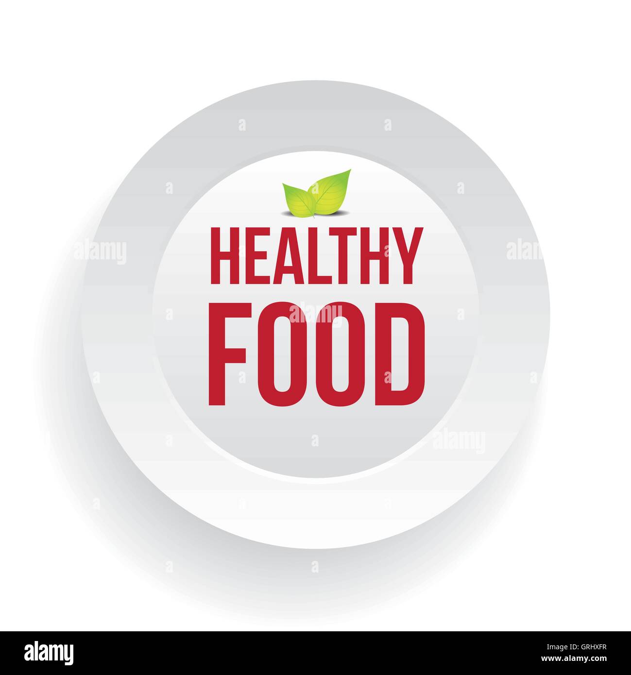 Healthy Food sign on plate vector Stock Vector Image & Art - Alamy