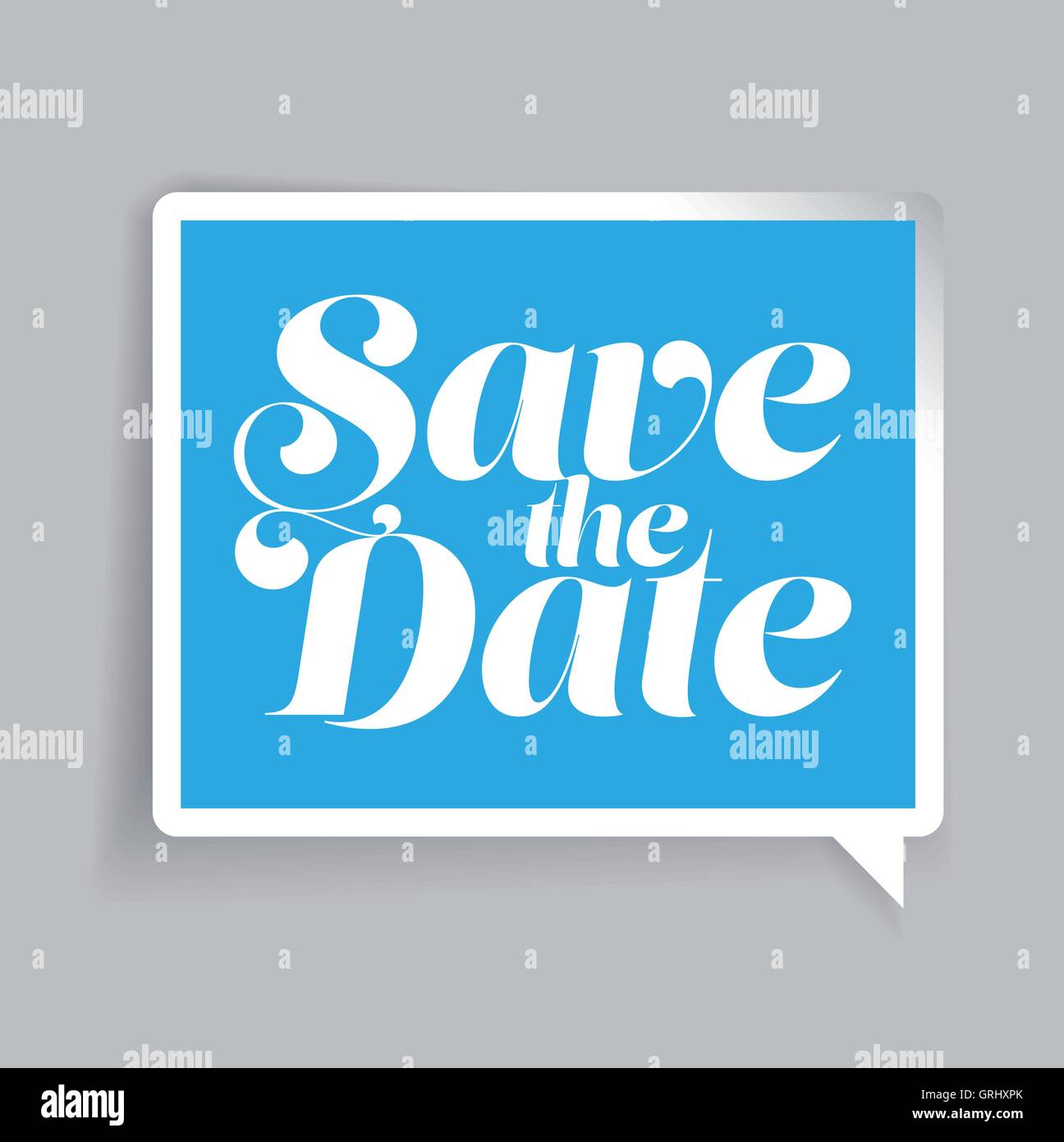 Save the Date lettering blue speech bubble Stock Vector Image & Art - Alamy