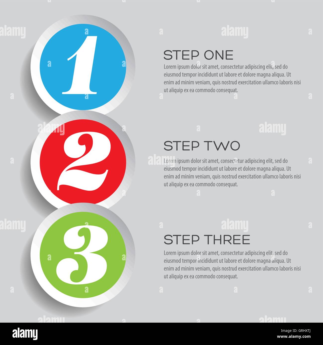 One two three - vector progress steps Stock Vector Image & Art - Alamy