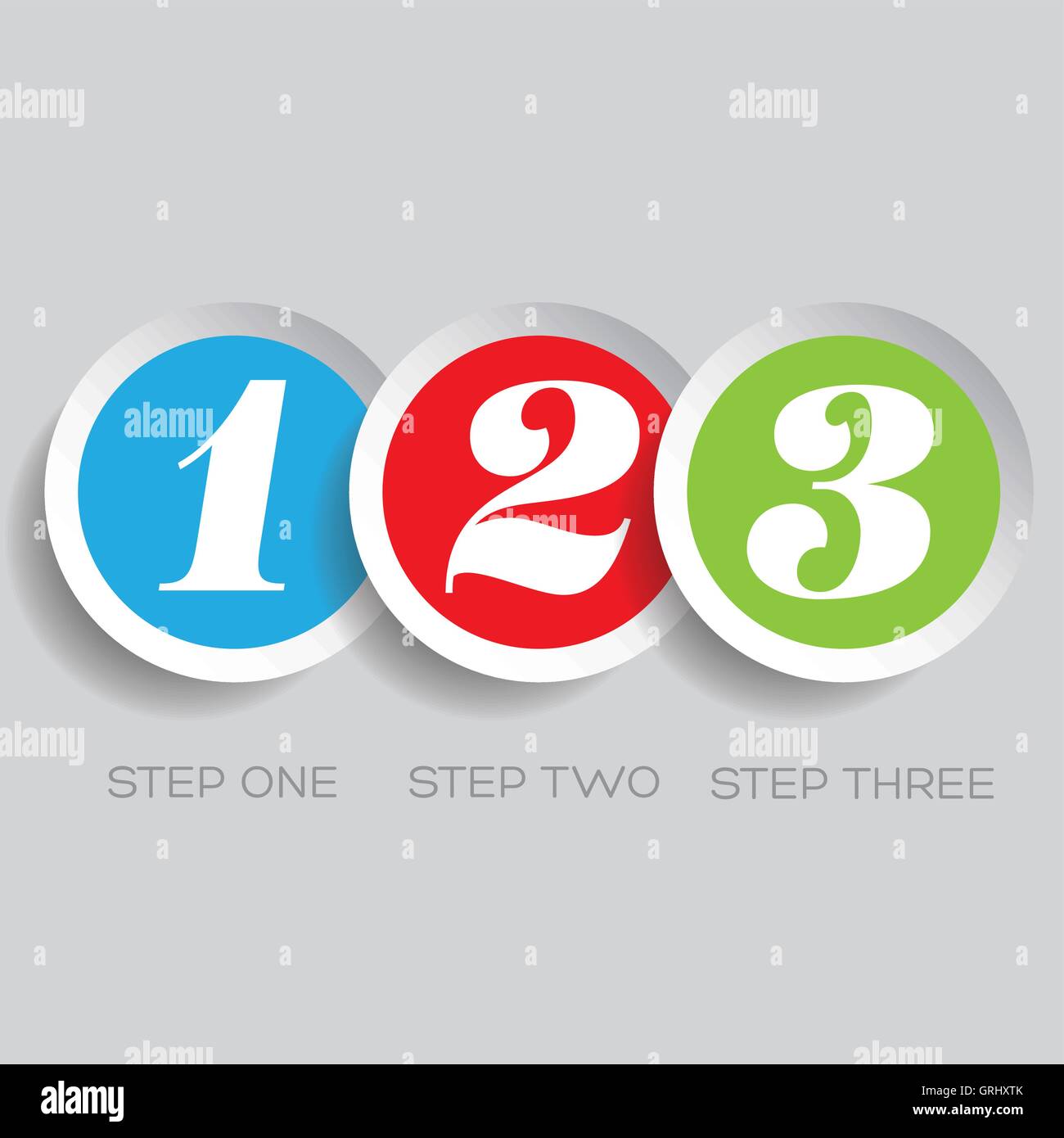 One two three - vector progress steps Stock Vector Image & Art - Alamy