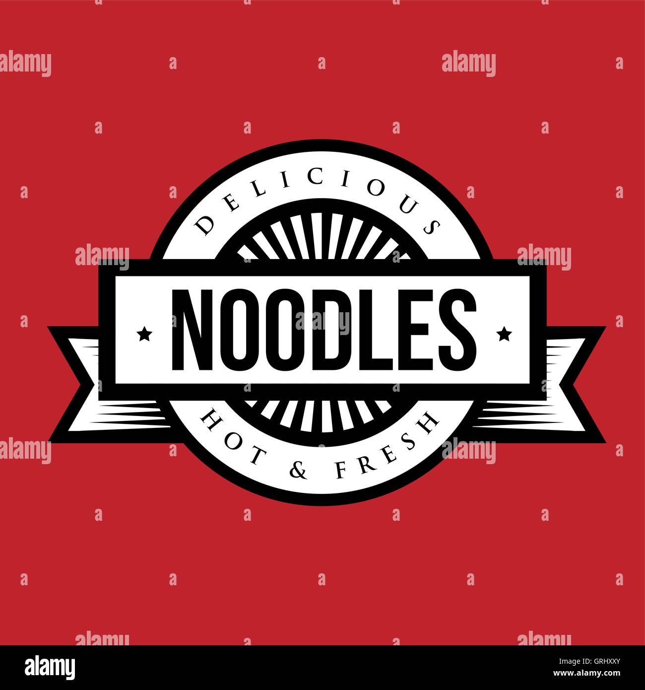 Delicious Noodle stamp vintage style logo Stock Vector Image & Art - Alamy