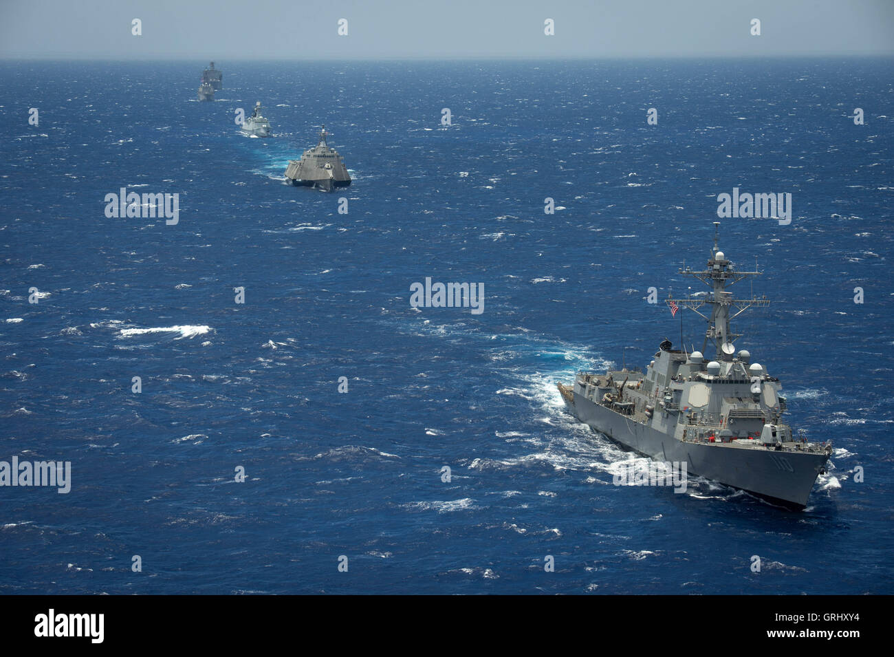 U.S. Navy Guided-missile destroyer USS William P. Lawrence steams in ...