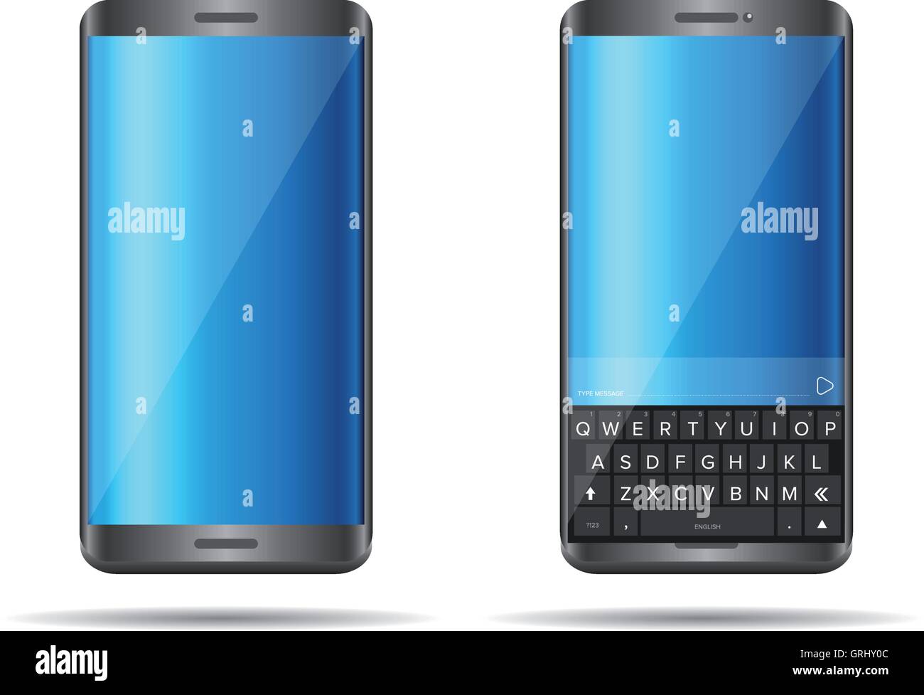 Smartphone with full keyboard vector Stock Vector Image & Art - Alamy