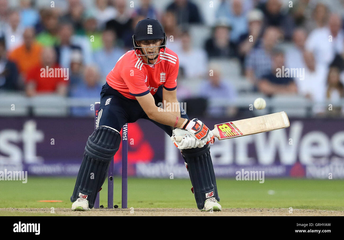 England's Joe Root attempts a reverse sweep against Pakistan, during ...
