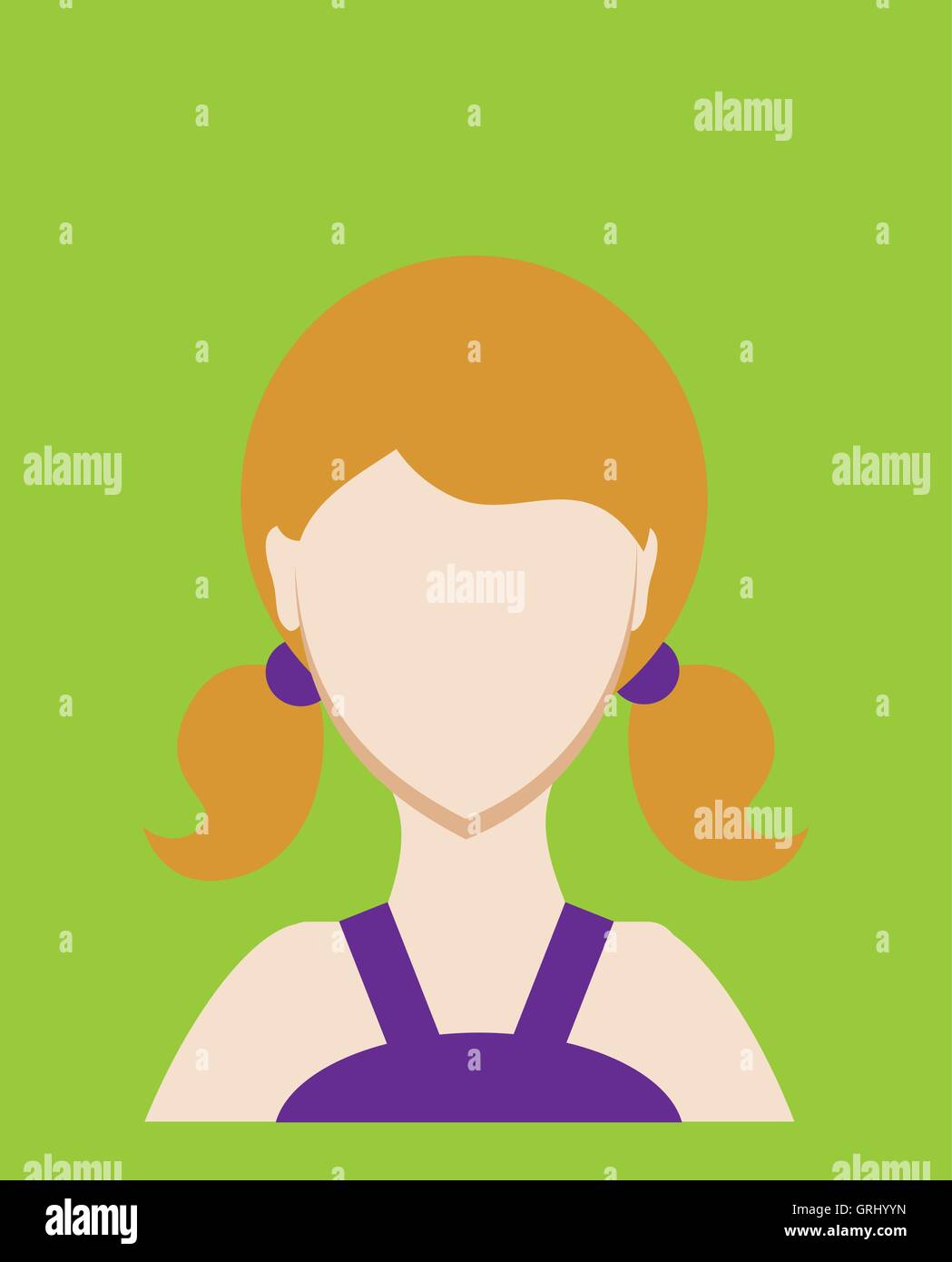 Female avatar or pictogram for social networks. Modern flat colorful ...