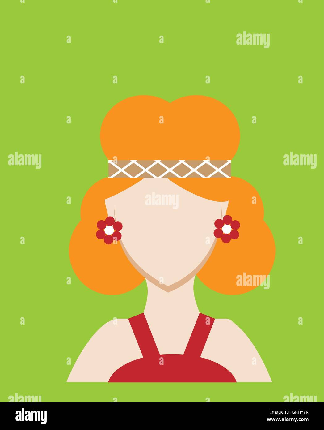 Female avatar or pictogram for social networks. Modern flat colorful ...