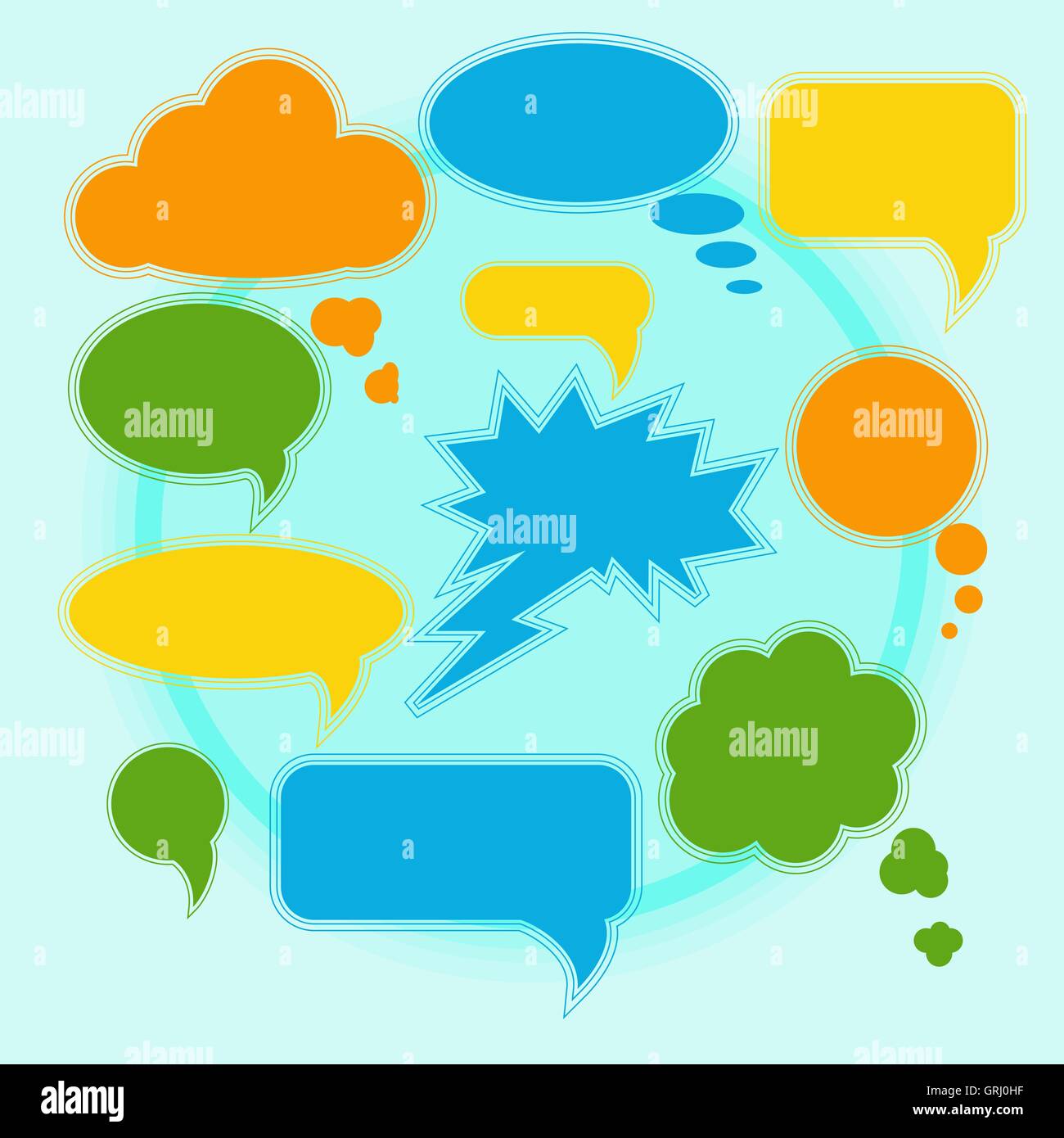 Set of bright speech bubbles on a light background. Vector Stock Vector ...