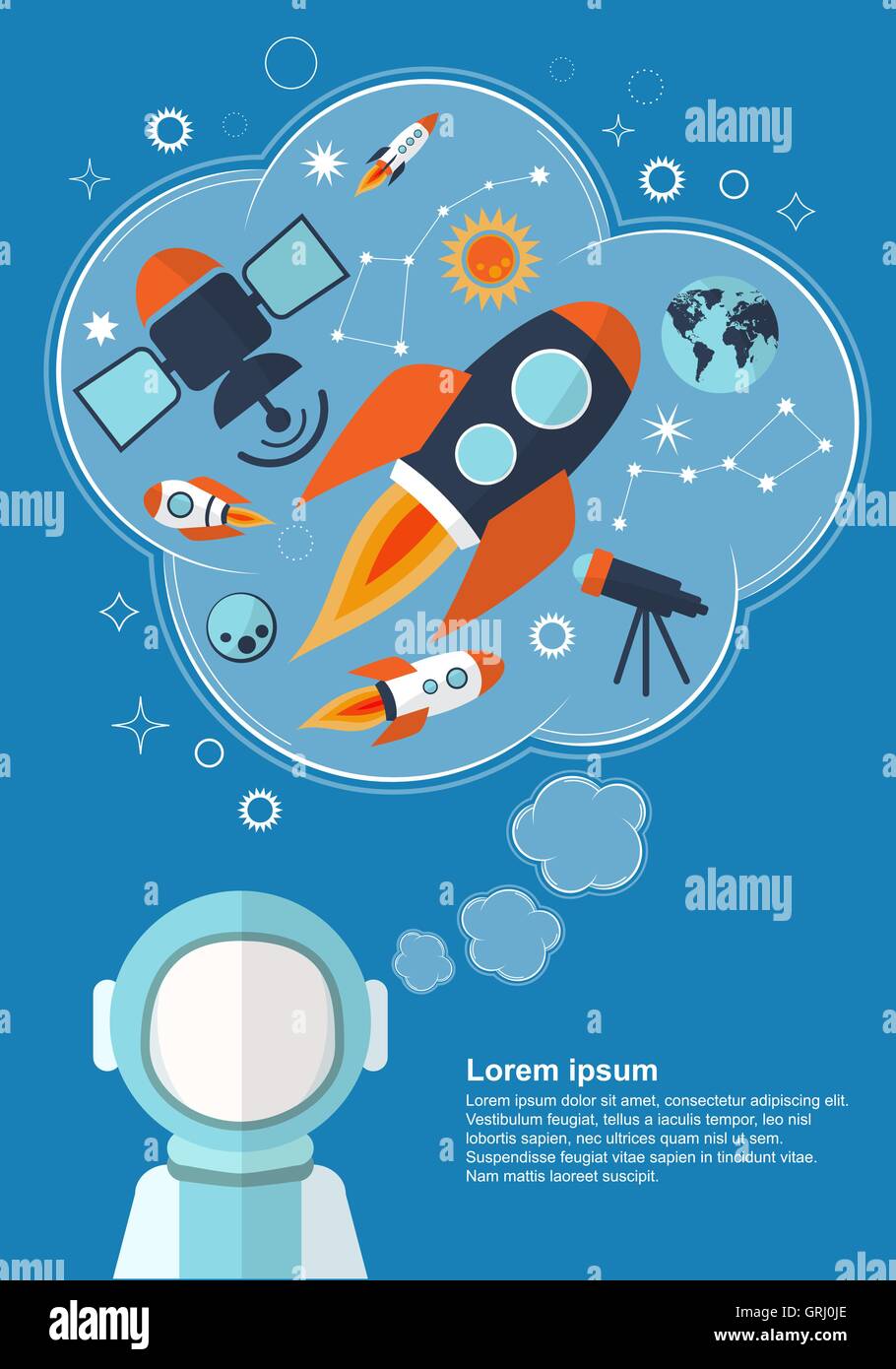 Thinking of the universe Stock Vector Images - Alamy