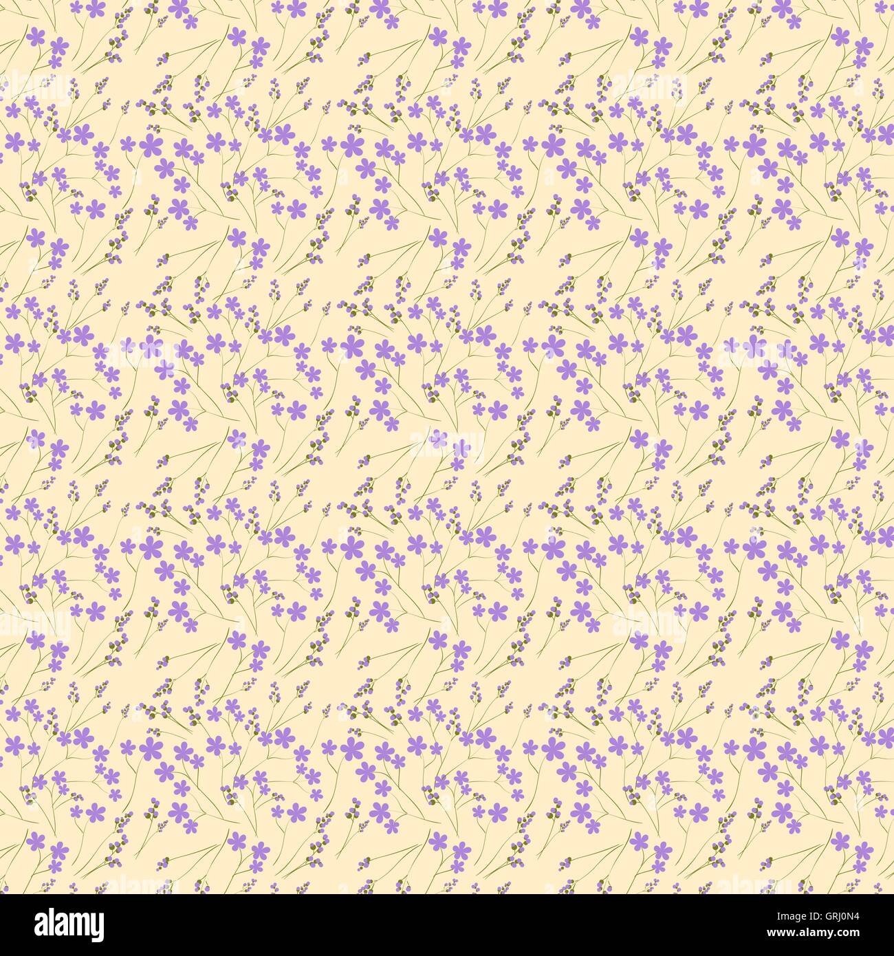 Seamless pattern with purple spring flowers. It can be used as ...