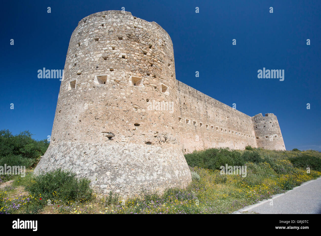 view of the castle at Aptera, Crete, Greece, Souda Bay Stock Photo - Alamy