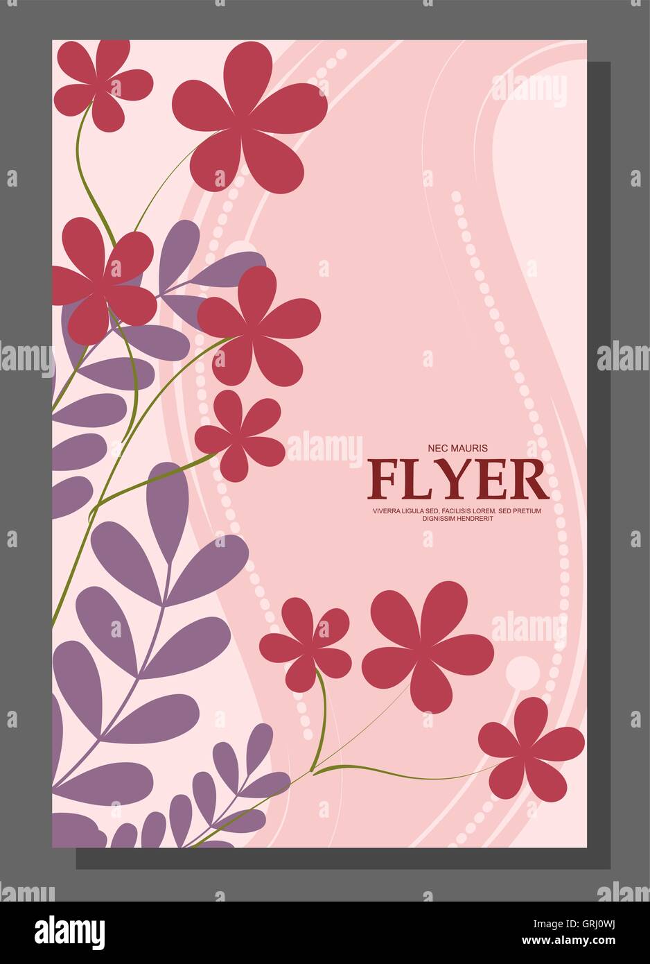 Flyers with abstract leaves and flowers on a beautiful background. It ...