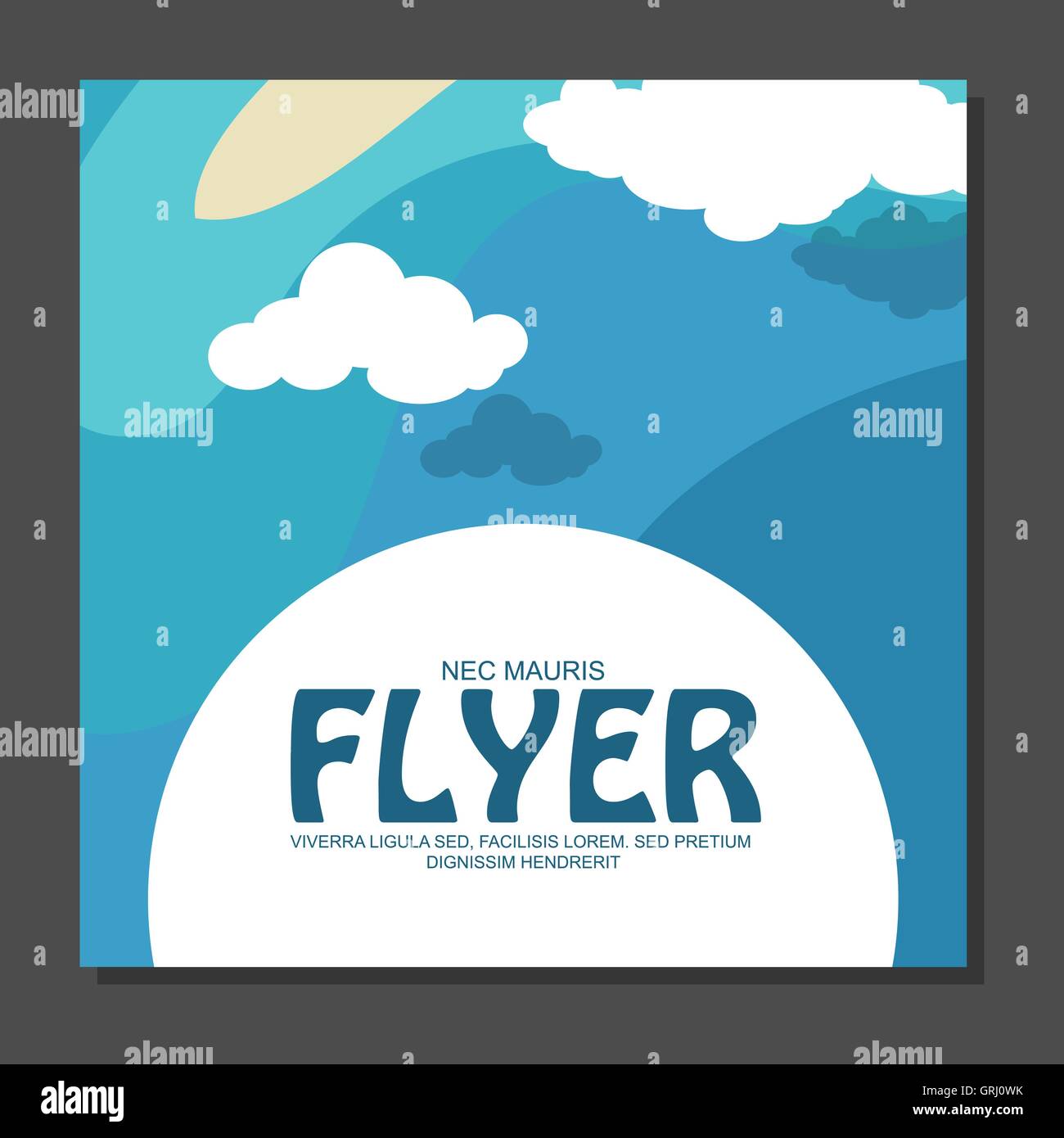 Flyer in flat style with a map of the island to travel and vacation on ...