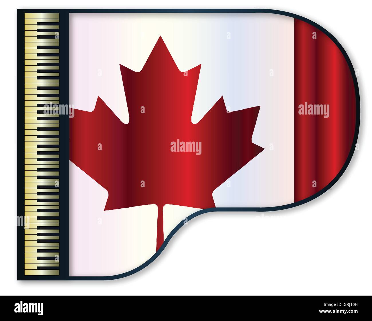 The Canadian flag set into a traditional black grand piano Stock Vector ...