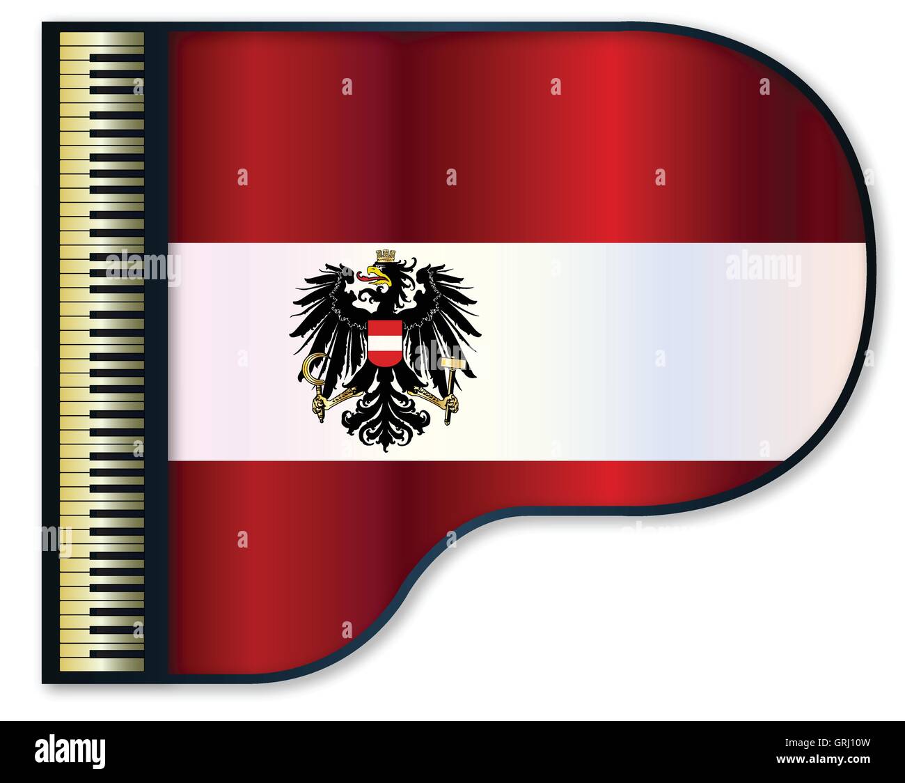 The Austrian flag set into a traditional black grand piano Stock Vector ...
