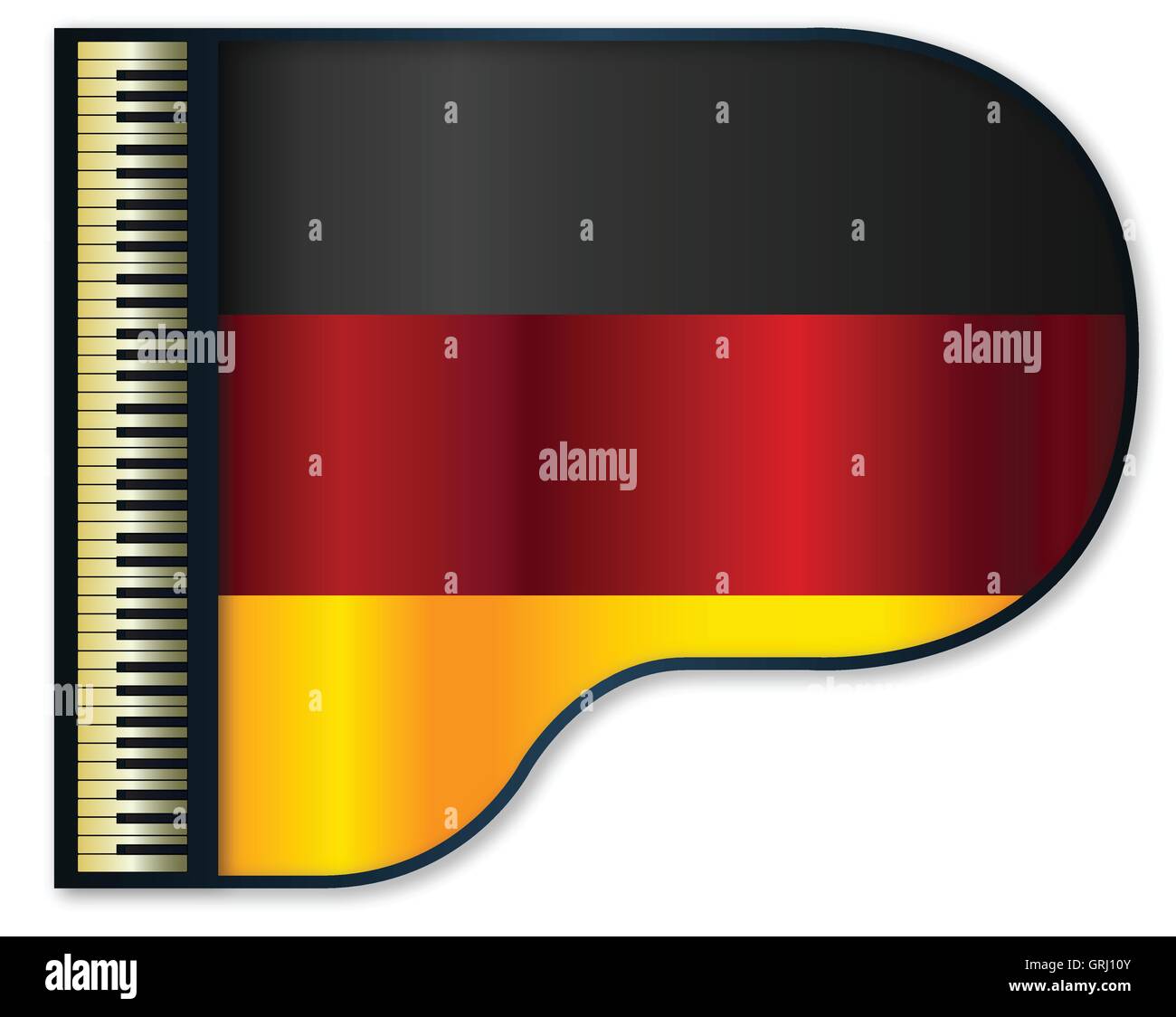 The German flag set into a traditional black grand piano Stock Vector ...