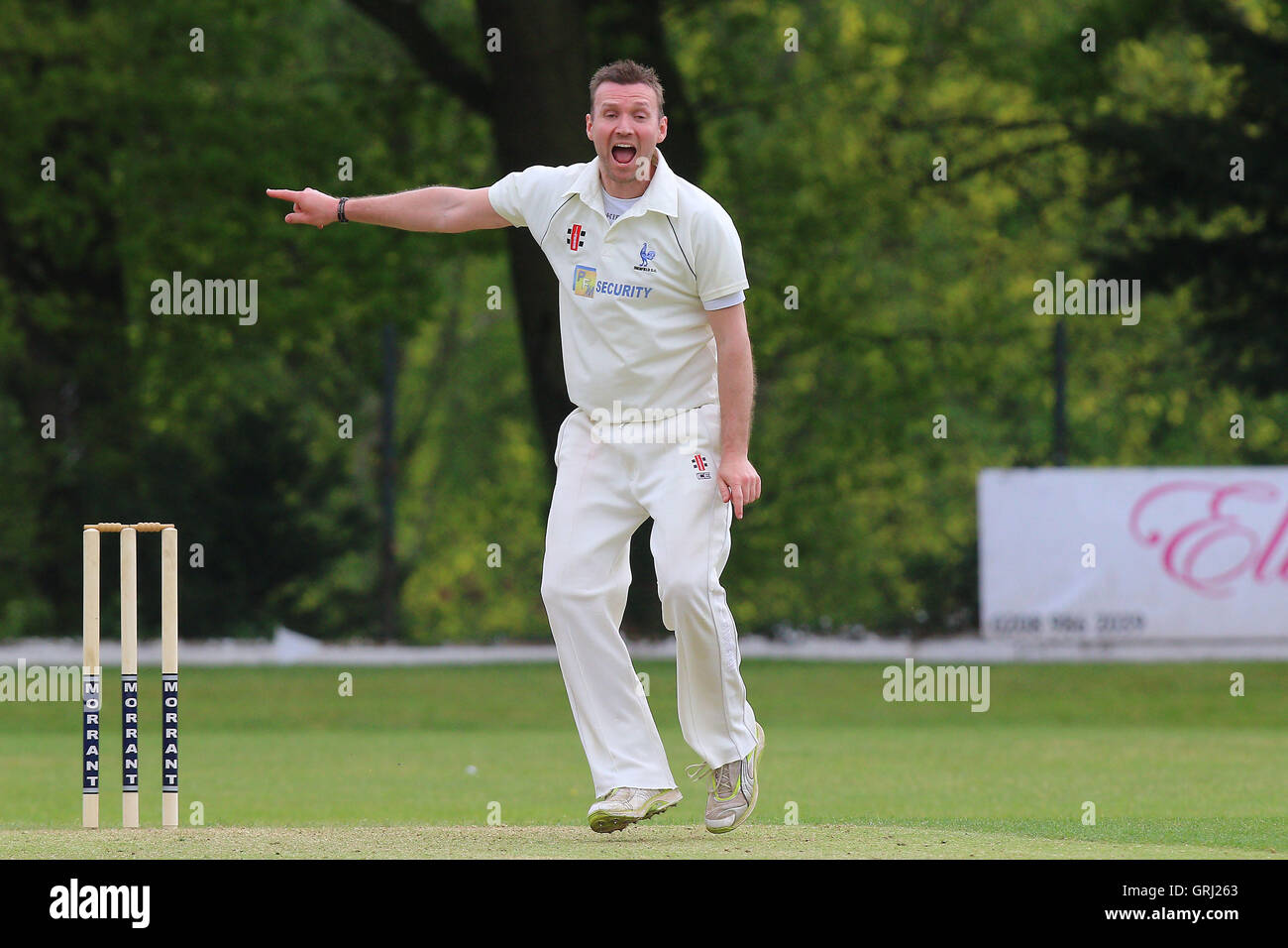 Michael Hindley of Shenfield with an appeal for a wicket during ...