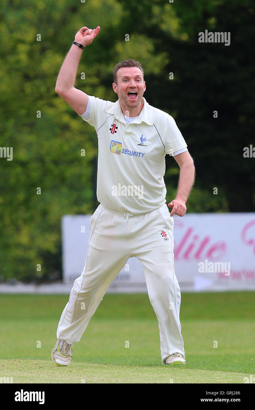Michael Hindley of Shenfield with an appeal for a wicket during ...