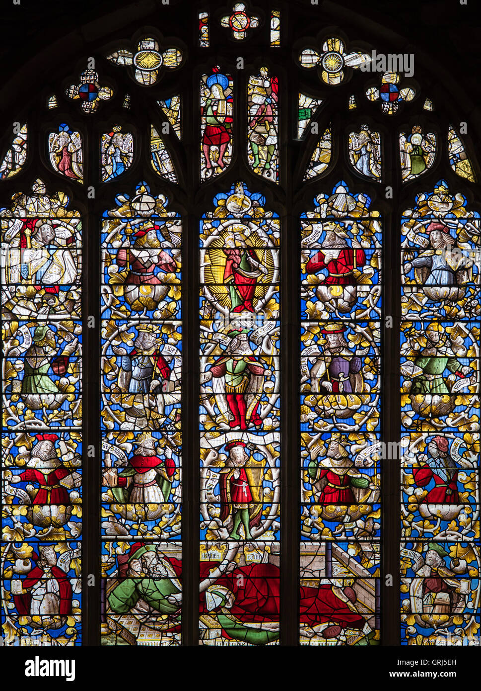 The famous 'Tree of Jesse' window in the Church of St. Dyfnog ...