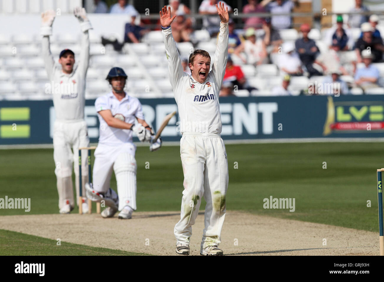 Tom Craddock of Essex appeals for the wicket of Tim Groenewald - Essex ...