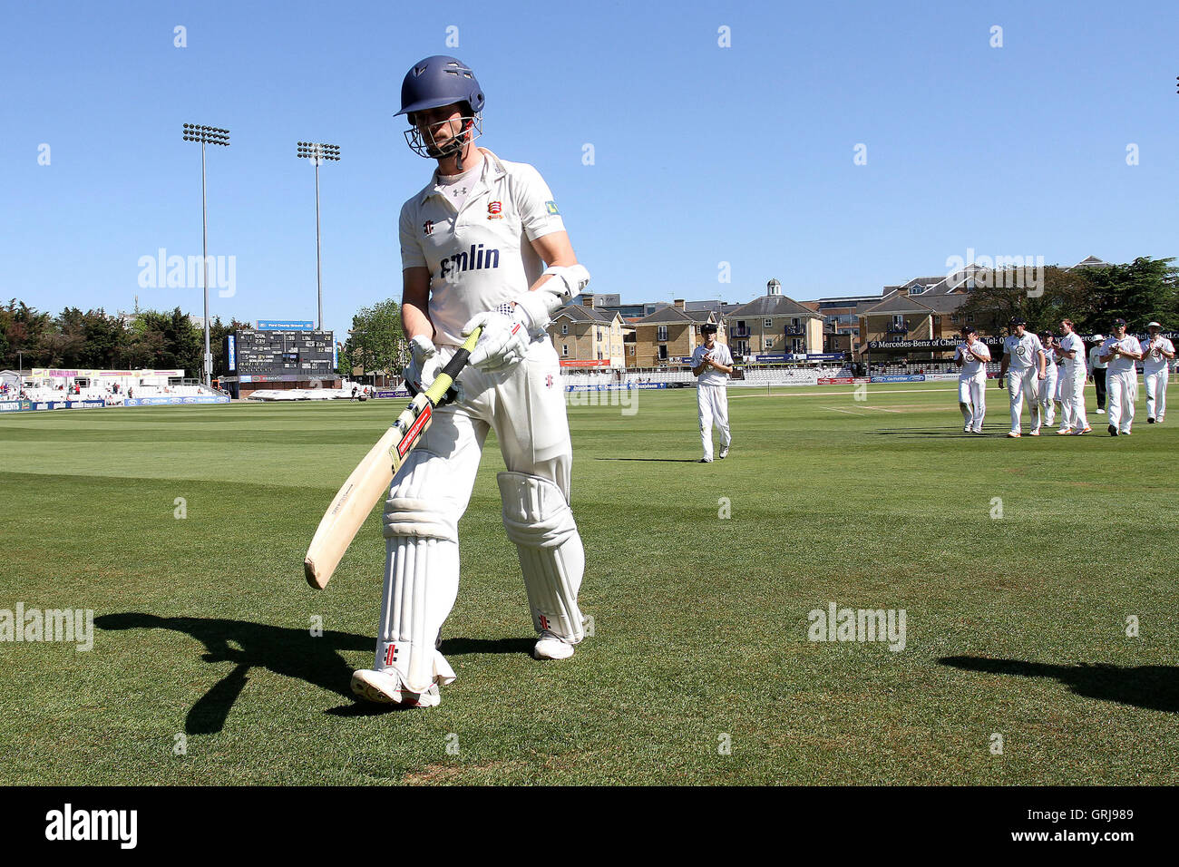 Disappointment for Essex captain James Foster as he leaves the field ...