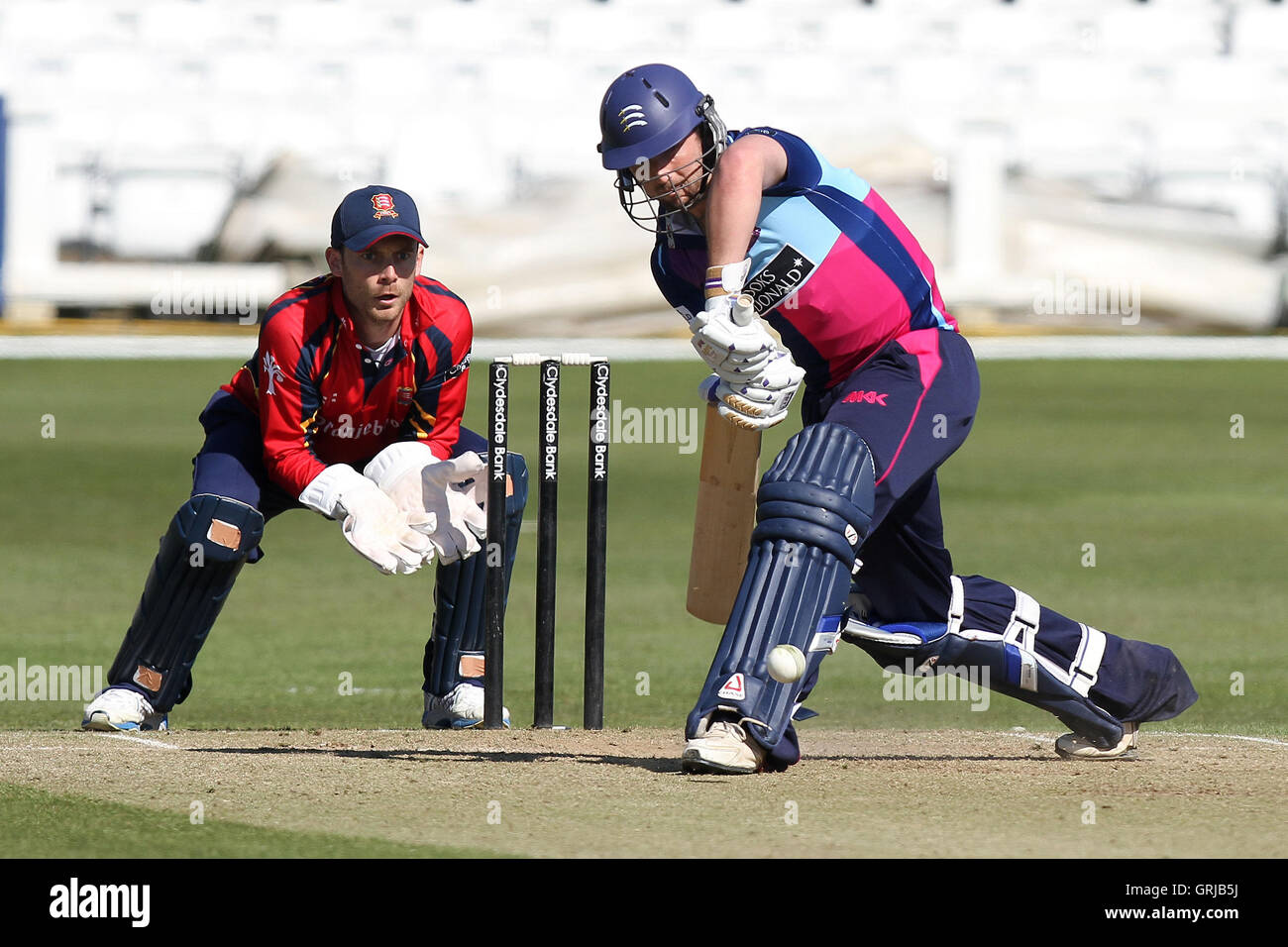 Steven Crook in batting action for Middlesex - Essex CCC vs Middlesex ...