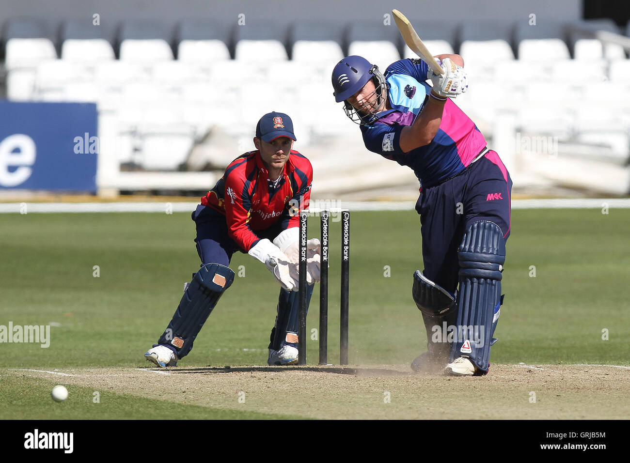 Steven Crook in batting action for Middlesex - Essex CCC vs Middlesex ...