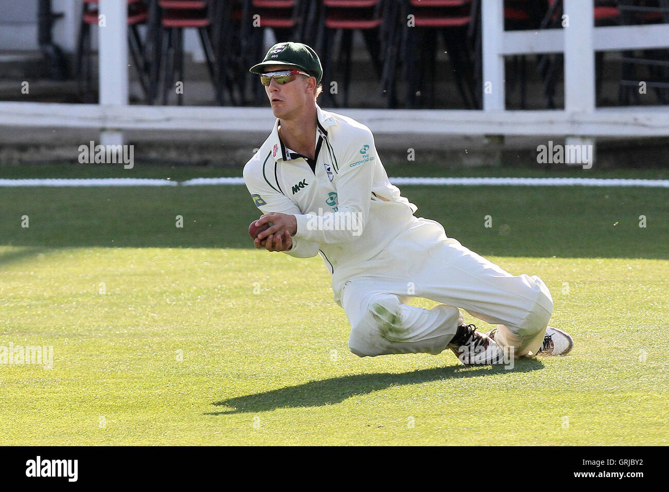 James Foster of Essex holes out to a fine catch on the boundary by Matt ...