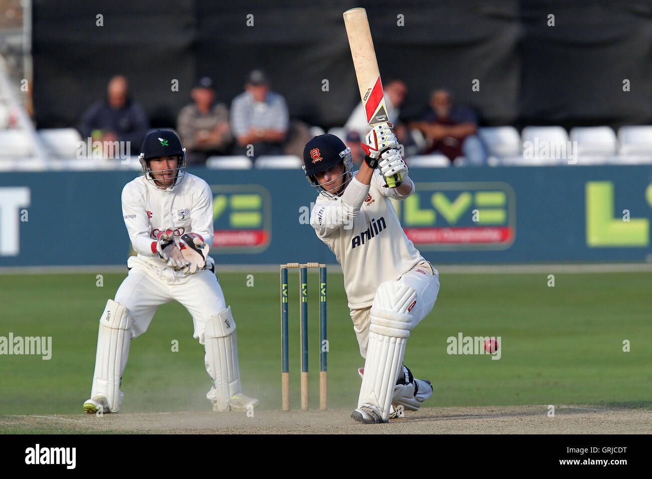 Tom Westley in batting action for Essex as Andrew Hodd looks on - Essex ...