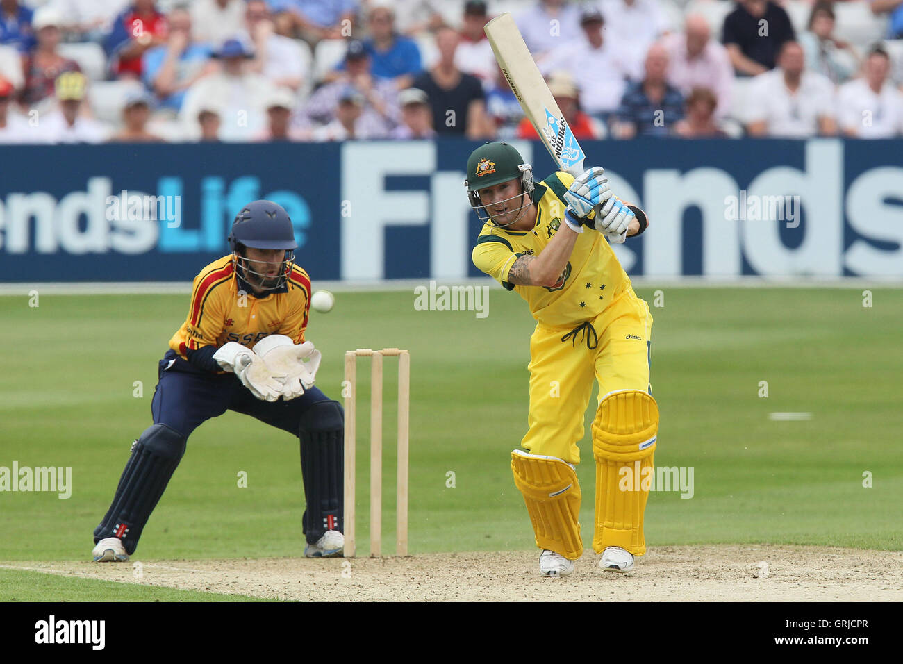 James Foster looks on as Michael Clarke bats for Australia - Essex ...