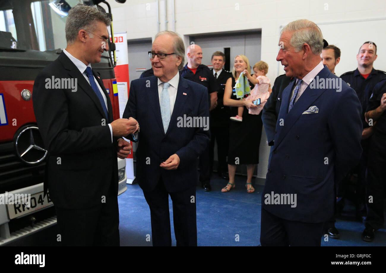 The Prince of Wales hands the keys to a fire engine to High ...
