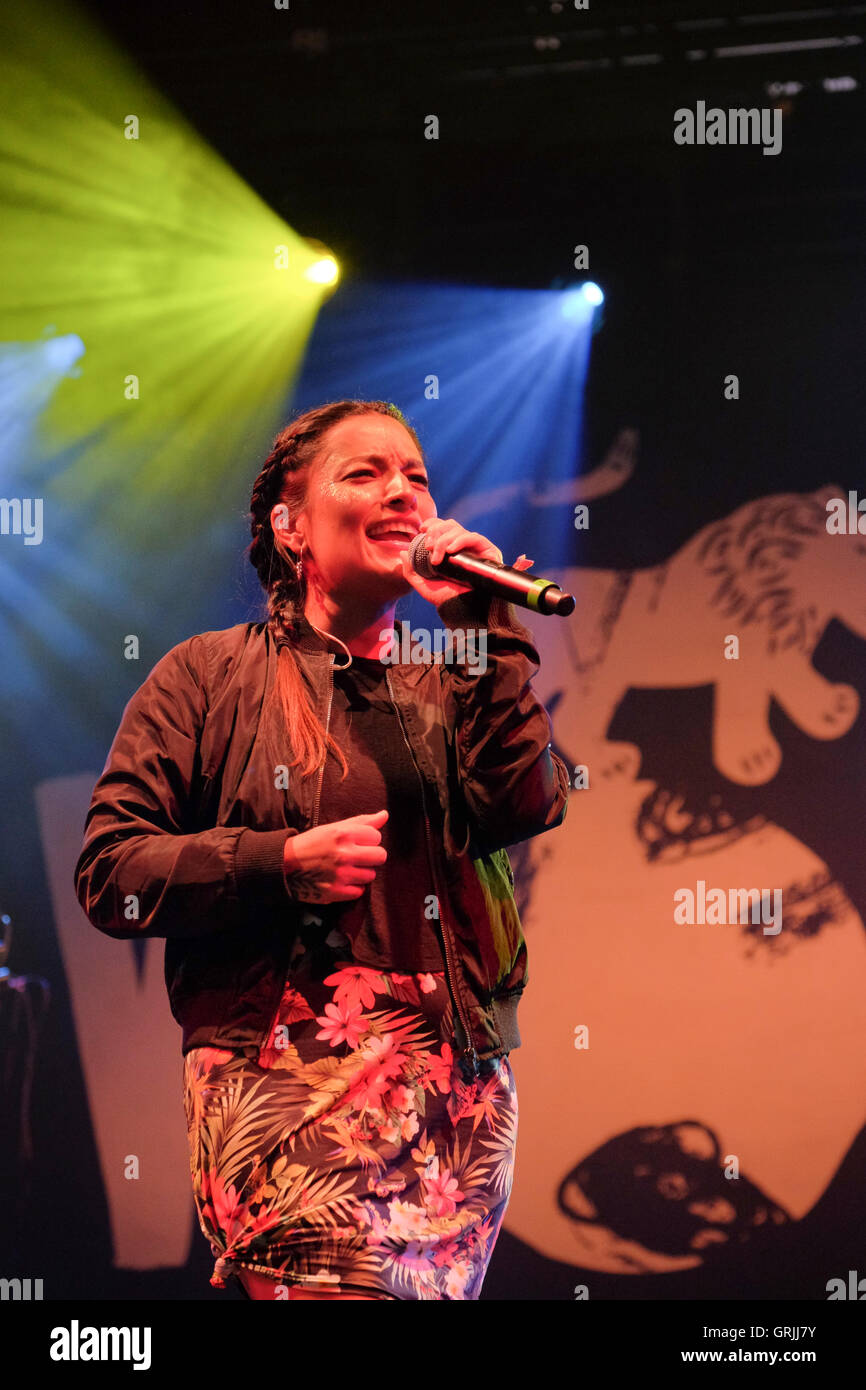 Ana Tijoux performing at the WOMAD Festival, Charlton Park, Malmesbury ...
