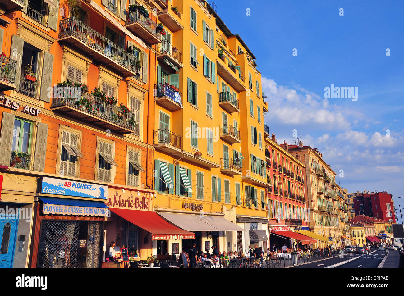 NICE, FRANCE - JUNE 17: View of the street in downtown of Nice, France ...