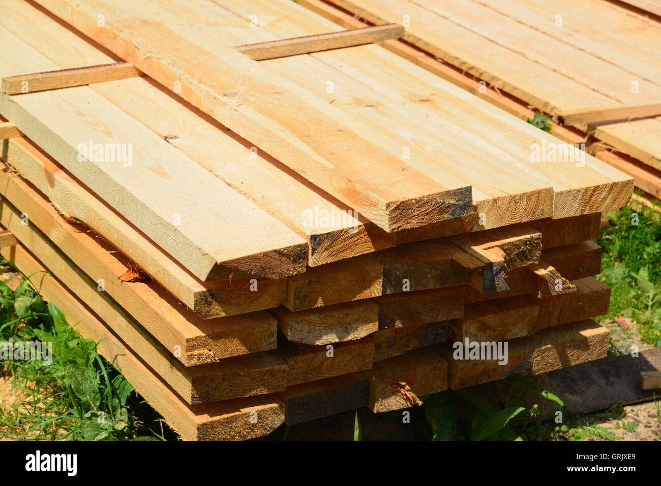 Set of Stacked wood pine timber for construction buildings Stock Photo ...